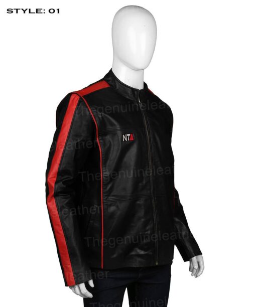Men N7 Mass Effect 3 Gaming Biker Leather Jacket